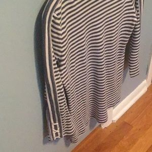 Chaps | Tops | Nwot Tags Chaps Denim Tee M Navy White Striped | Poshmark